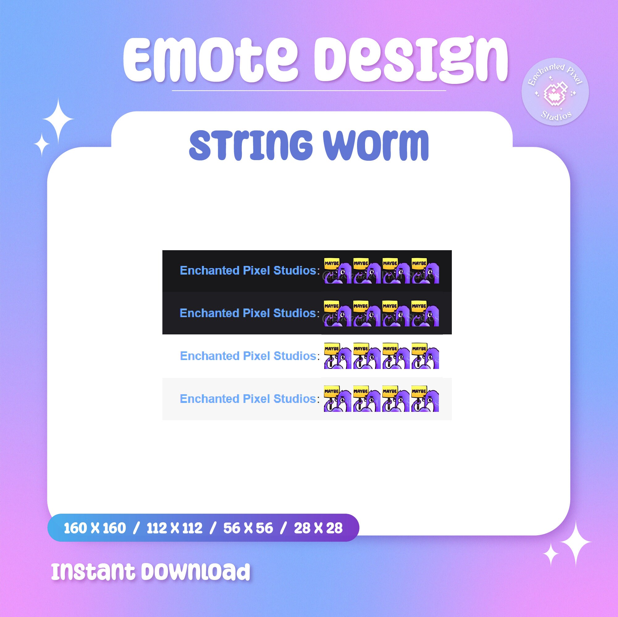 Twitch Emote Maybe Sign String Worm Meme Emoji Cute Kawaii - Etsy