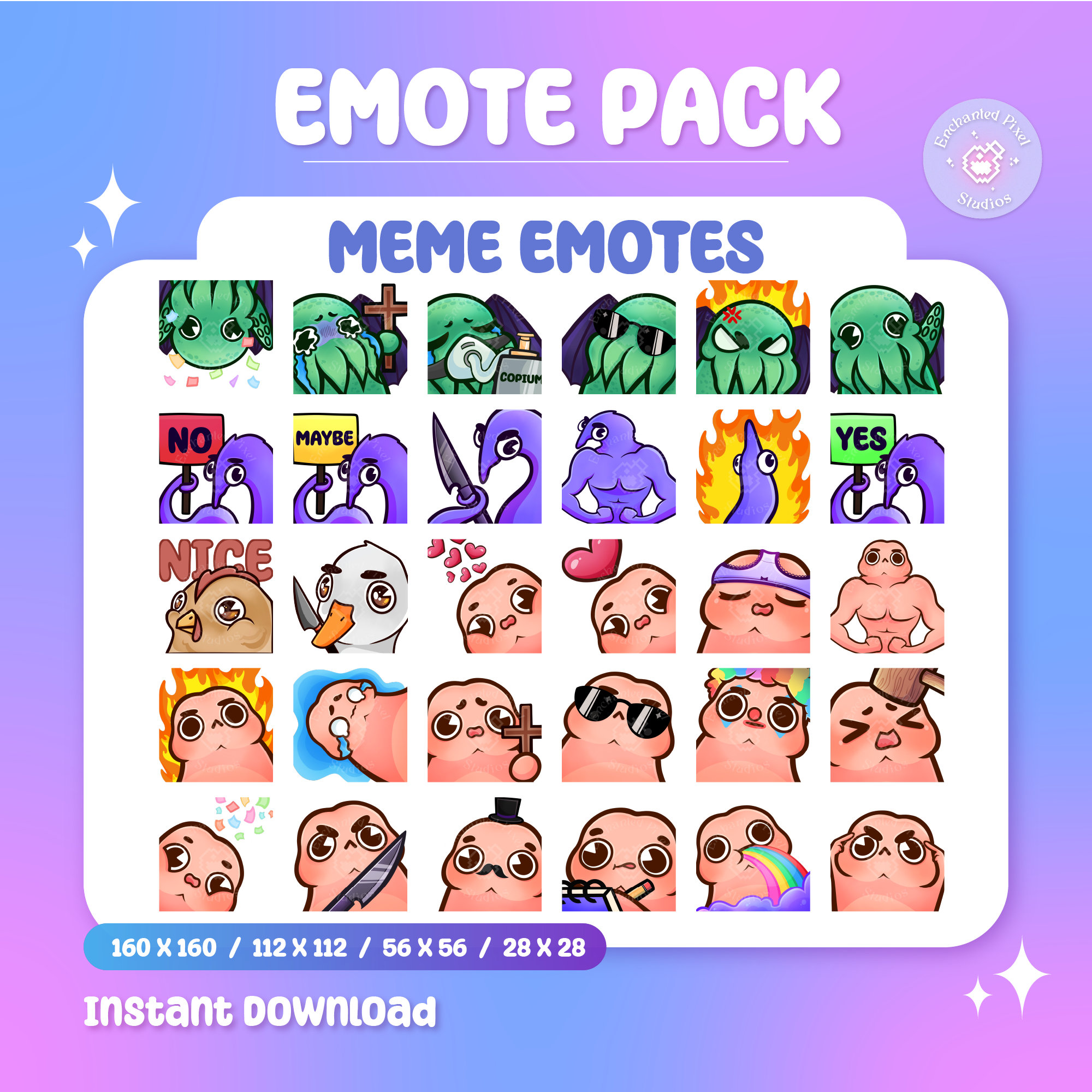 Ultimate Streamer Meme Emote Set | 30 Silly Twitch Emote Pack | Funny ...