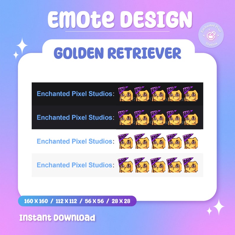 Cute Dog Twitch Raid Emote Twitch Raid Golden Retriever Emote Cute ...