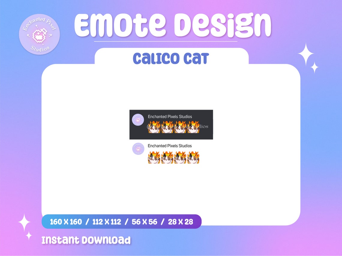 Let It Burn Meme Emote Fire Cat Emote Calico Cat Meme Emote Cute Calico ...