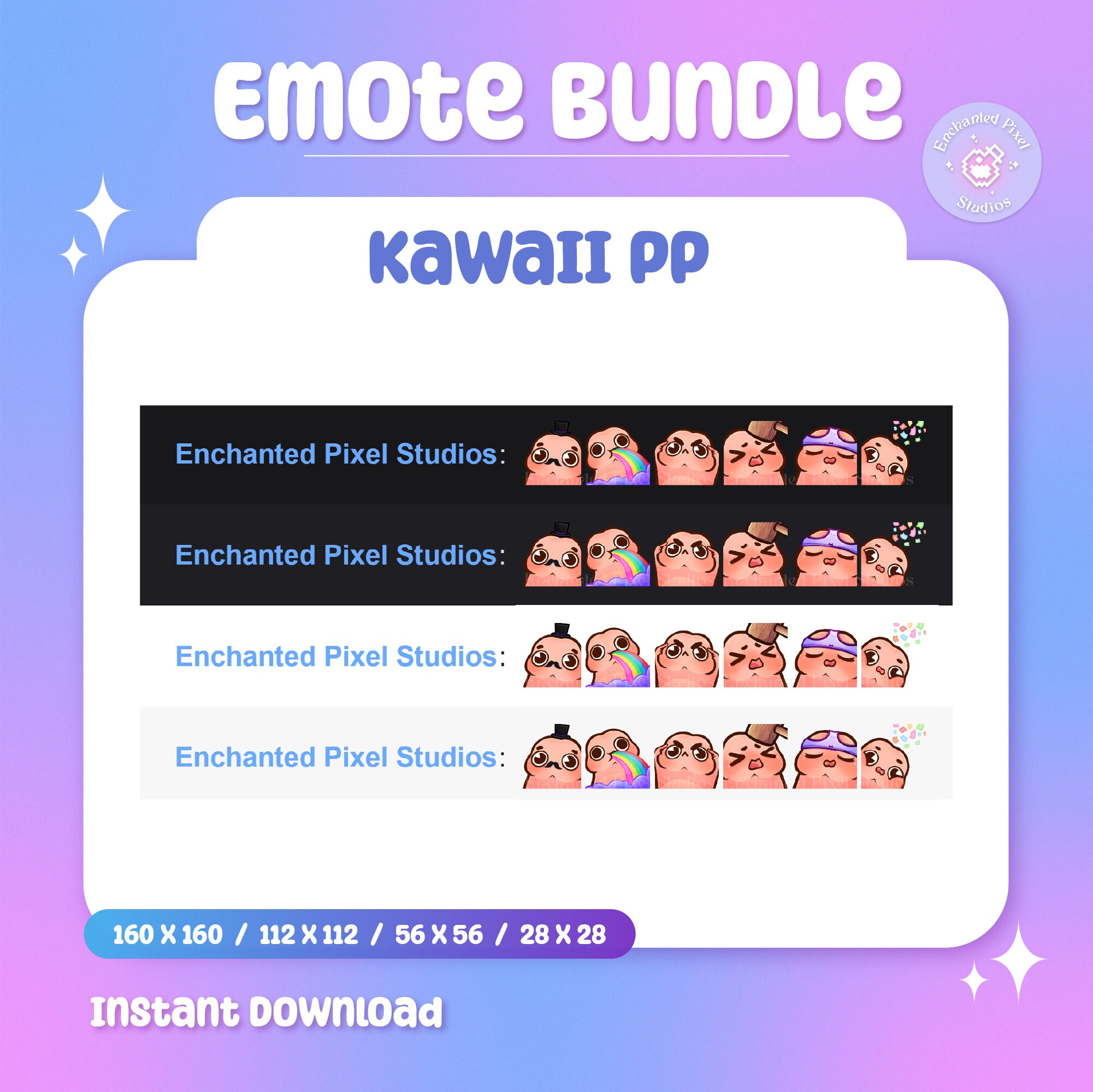 Kawaii PP Meme Emote Pack 6 Meme Twitch Emotes Gasm Bonk Hype Funny ...