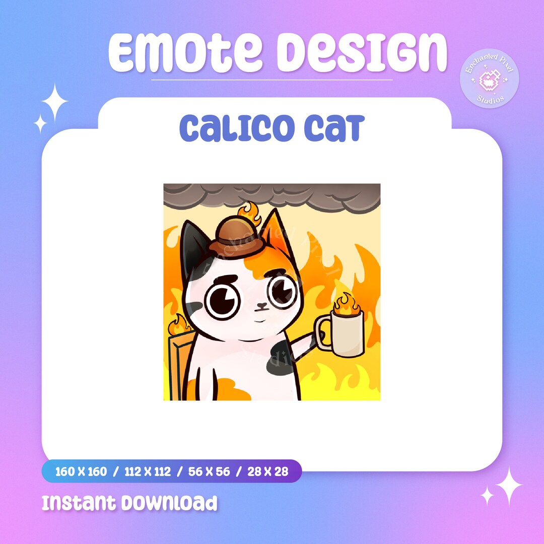 It's Fine Meme Burning Twitch Sub Emote | Funny Emoji | Discord Emotes ...