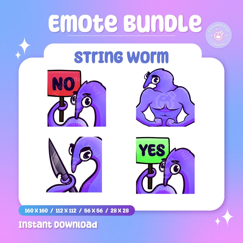 Funny Meme Twitch Purple Emotes String Worm Cute Twisty Wormy With ...