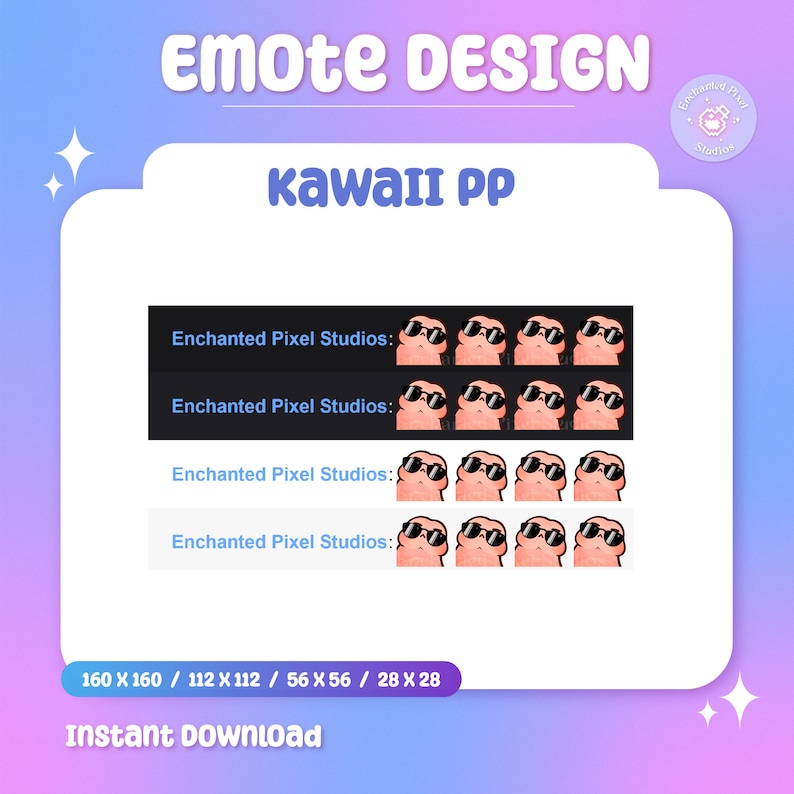 Cook Cute PP Twitch Emote | Naughty Peen With Glasses | Swag Emoji for ...