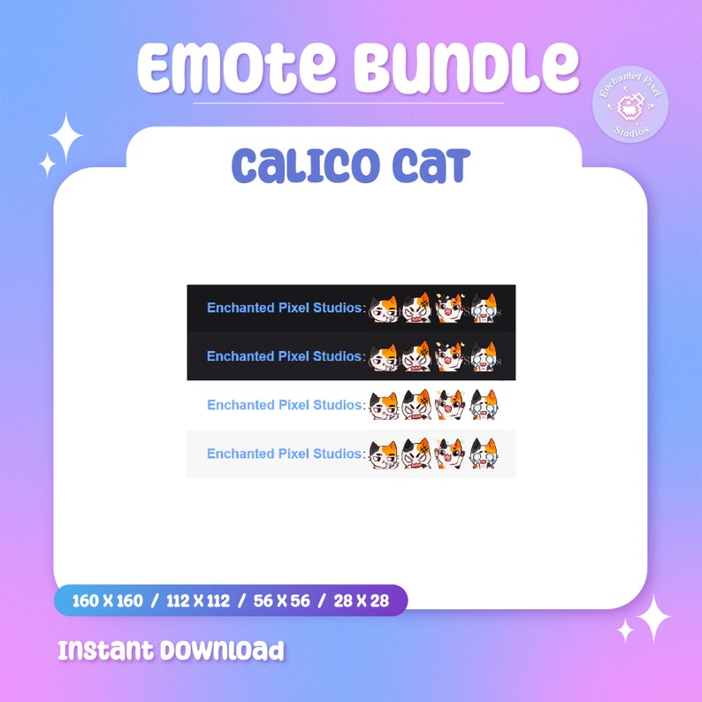 Calico Cat Meme Emote Twitch Pack Crying Cat Emote Hype - Etsy