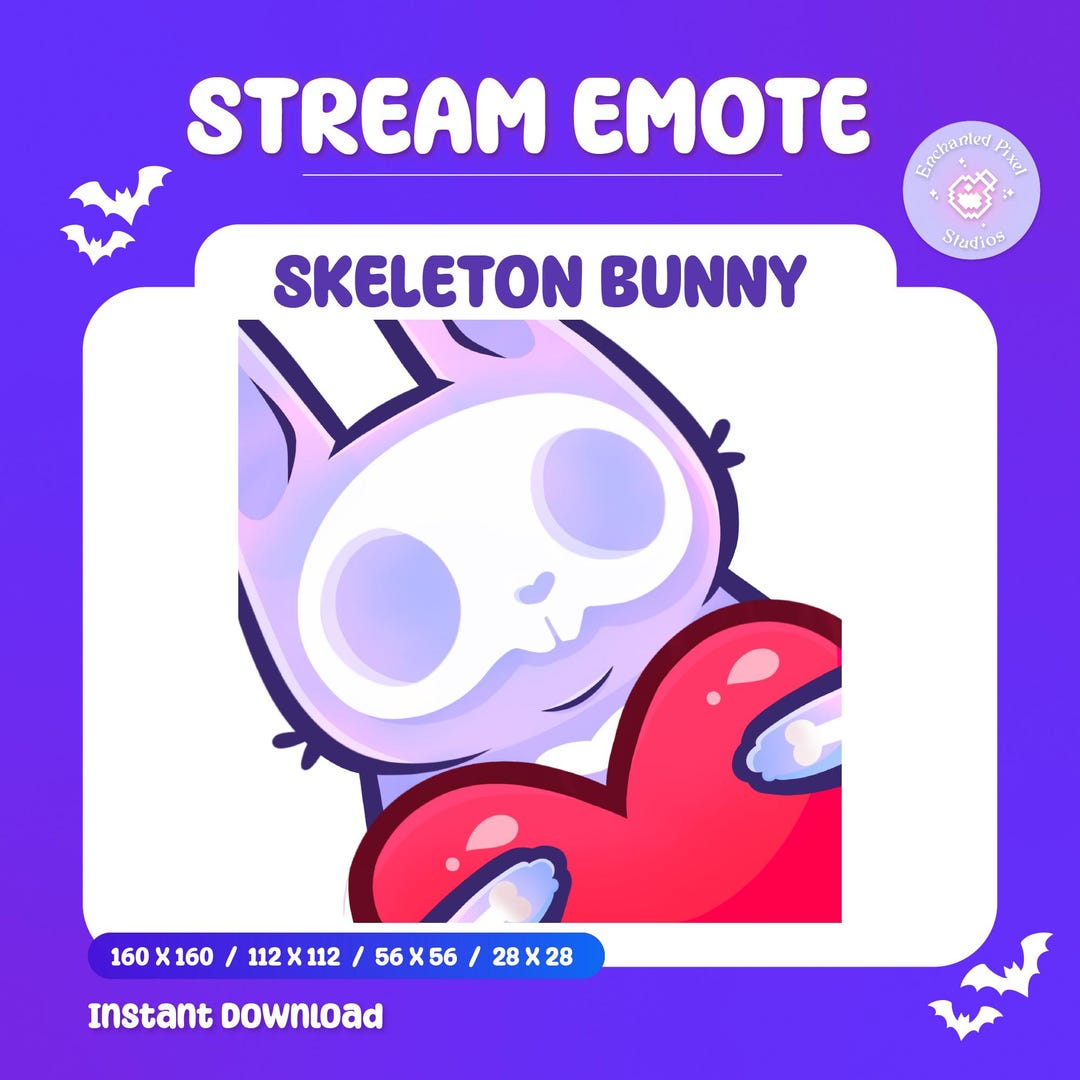 Cute Pastel Purple Stream Emoji | Kawaii Pastel Bunny Twitch Emote ...