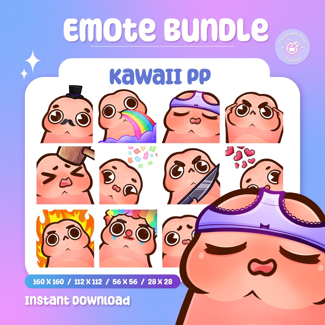 Cute PP Meme Emote Twitch Pack (12) | Streamer Funny Emote Pack ...