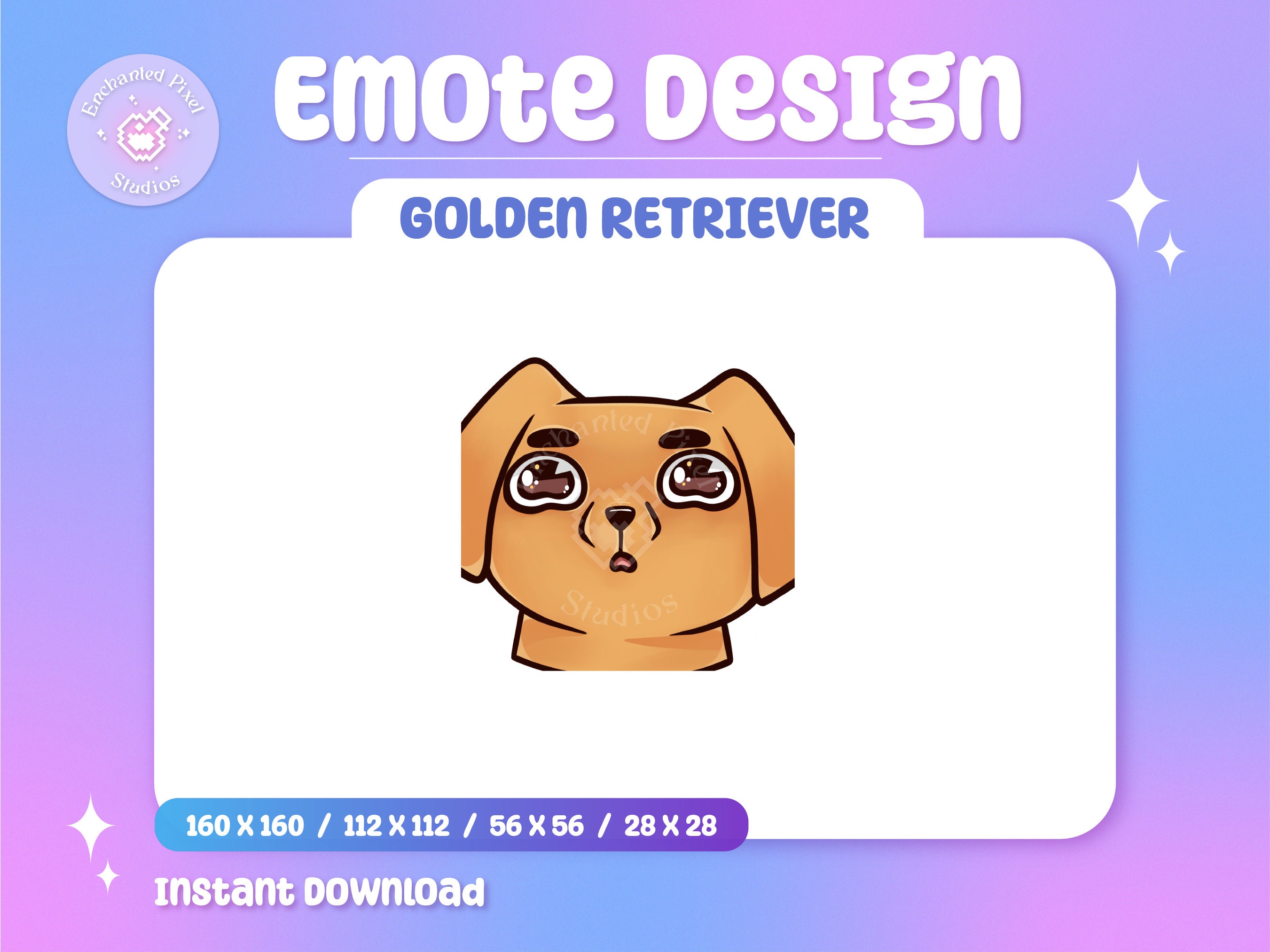 Confused Emote HUH Emote Kawaii Dog Emote Golden Retriever Emote Cute ...