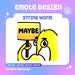 Twitch Emote Maybe Sign String Worm Meme Emoji Cute Kawaii Chibi Yellow ...