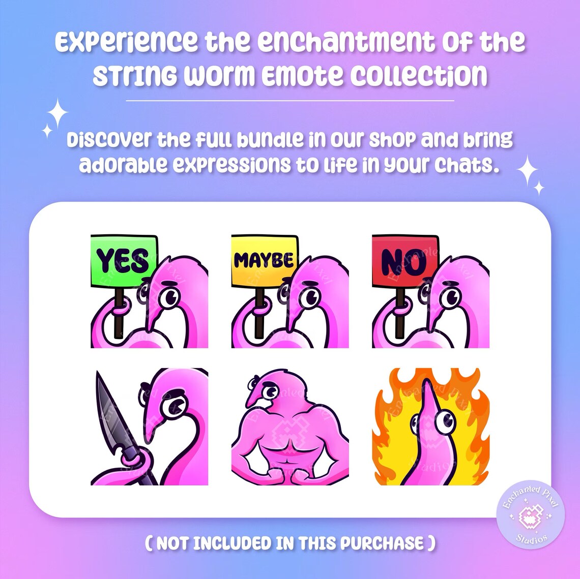 Pink Knife Twitch Meme Emote | Pink String Worm Emoji for Streamers ...