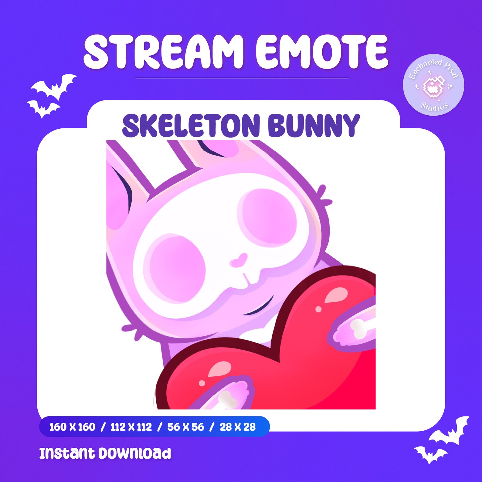 Mod Love Streamer Emote | Pastel Pink Emote | Bunny Twitch Emote - Etsy