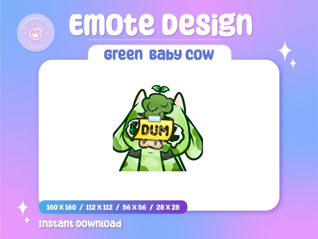 DUM Twitch Emote | Cow Twitch Emote | Cute Cow Twitch Emote | Kawaii ...