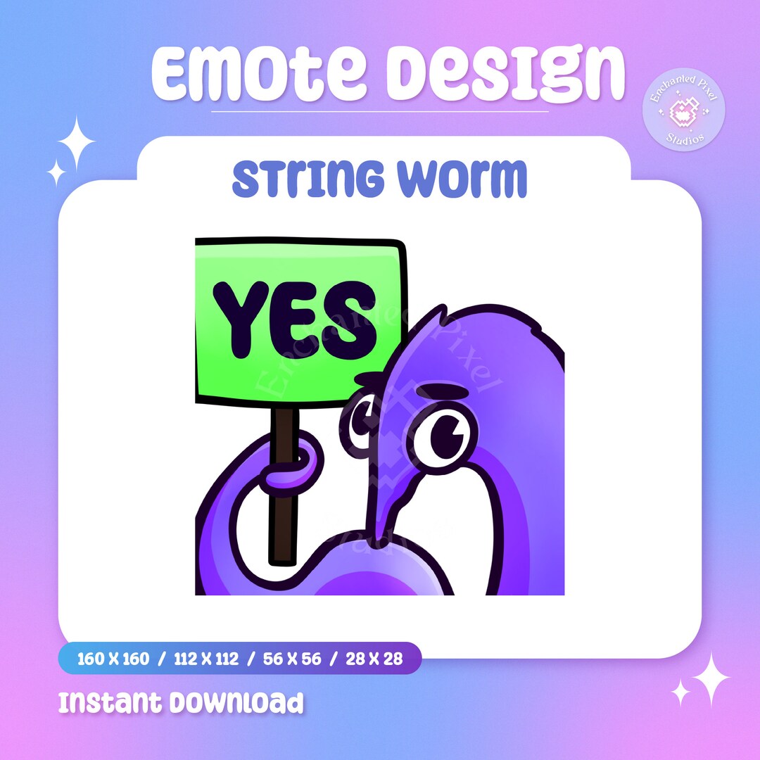 Cute Worm Emote Funny Purple Twisty Worm Emoji Ready to - Etsy