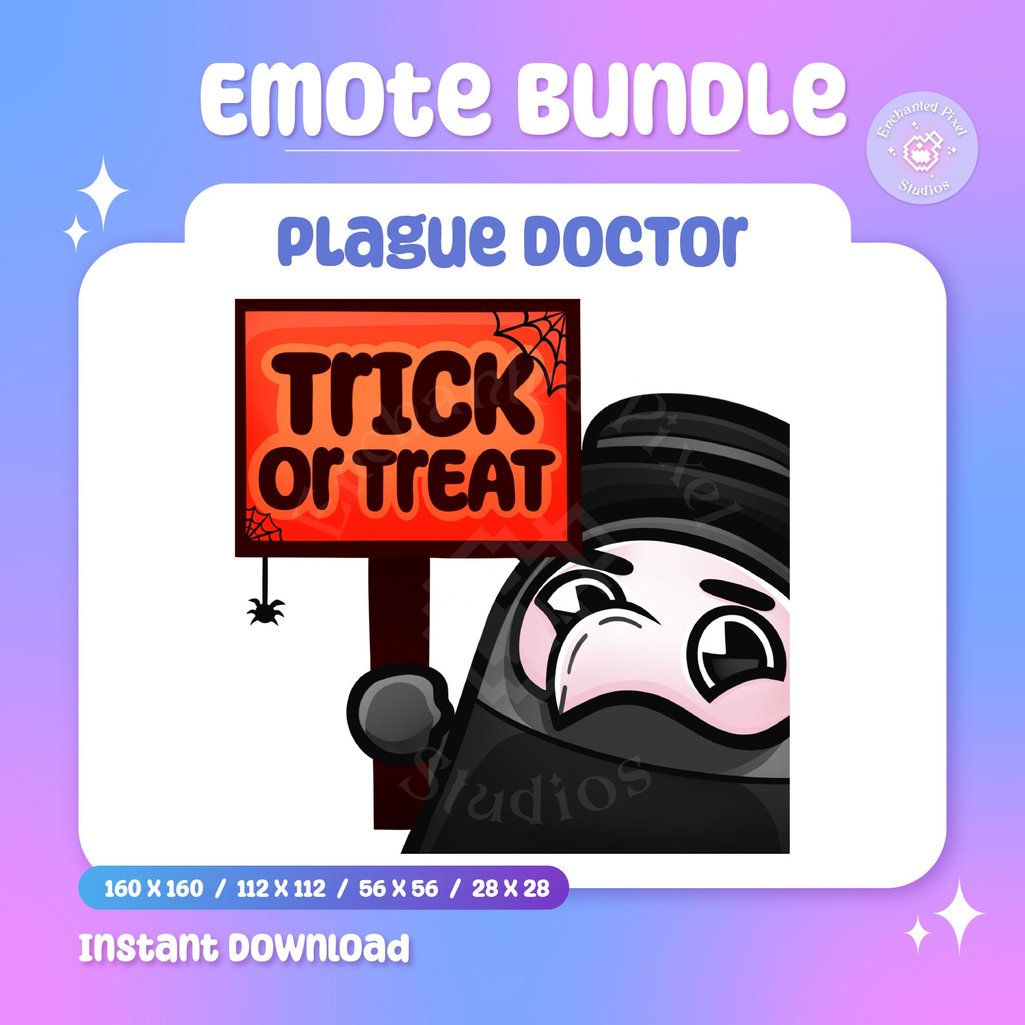 Halloween Trick or Treat Twitch Emote | Cute Plague Doctor Trick or ...