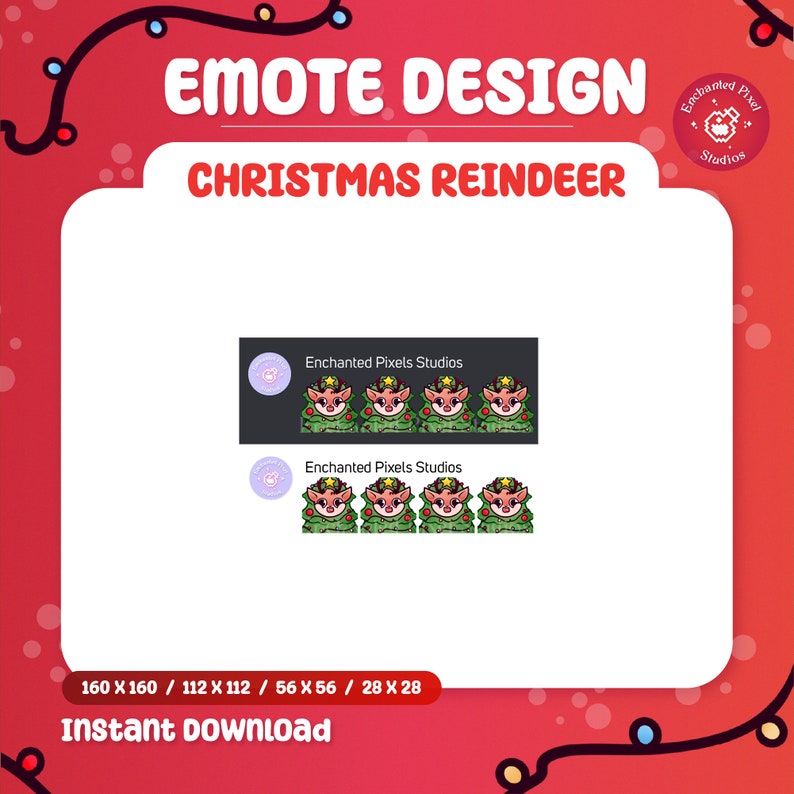 Christmas Tree Reindeer Twitch Emote | Cute Chibi Christmas Animal ...