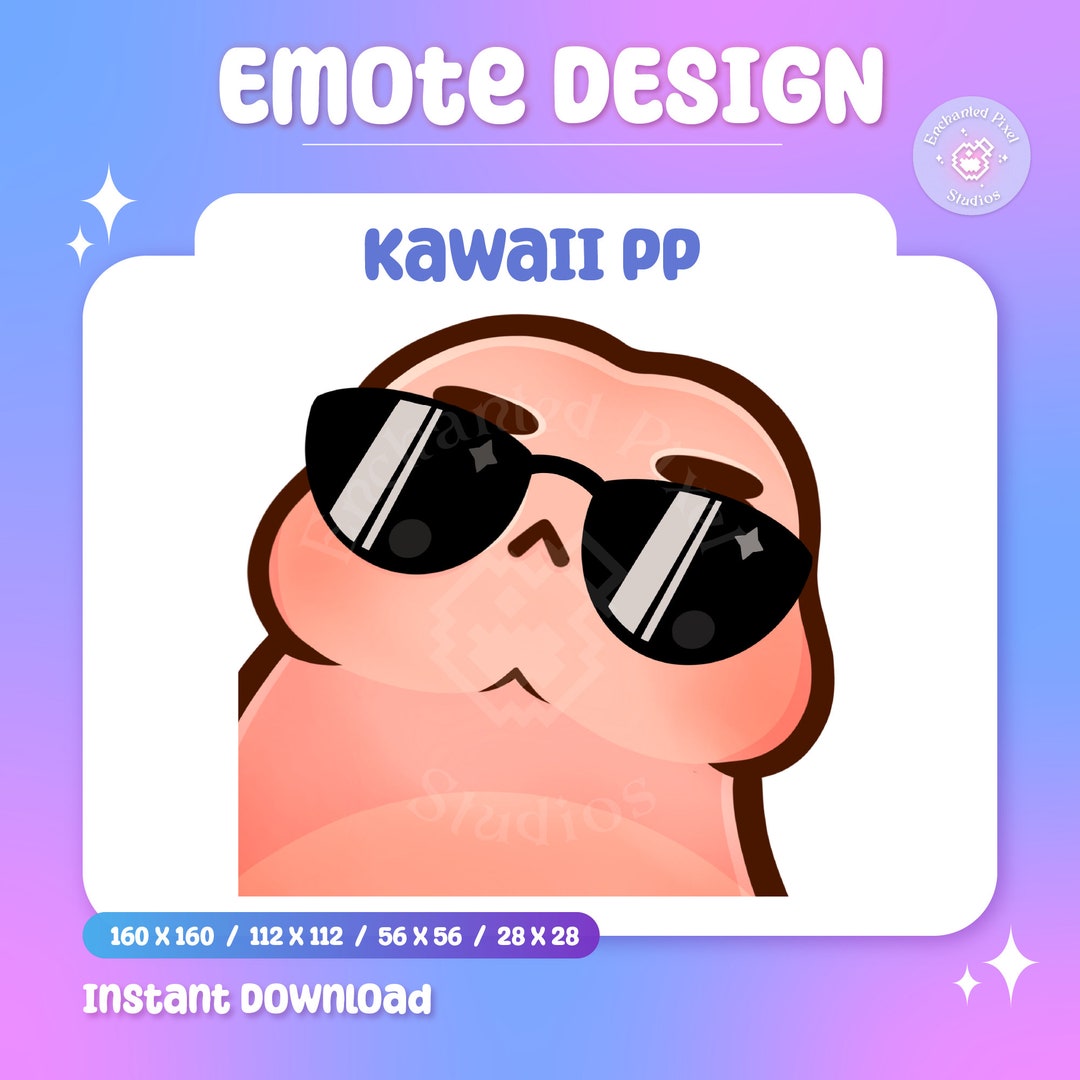 Cook Cute PP Twitch Emote Naughty Peen With Glasses Swag Emoji for ...