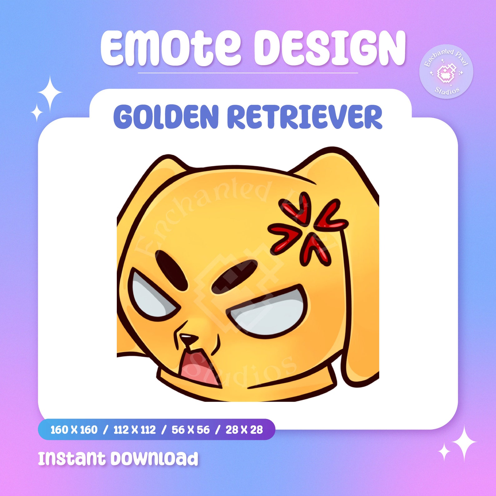 Rage Twitch Emote Angry Dog Twitch Emote Golden Retriever Tilted Meme ...