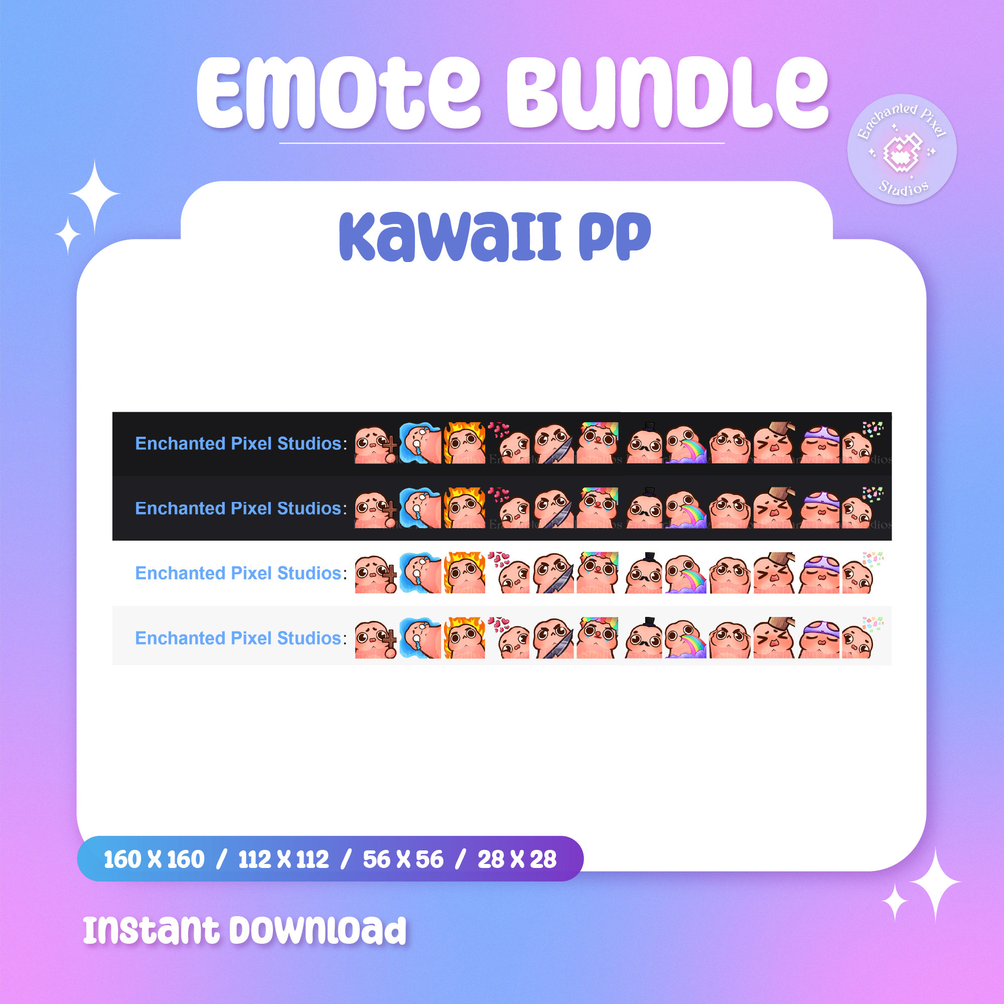 Cute PP Meme Emote Twitch Pack 12 Streamer Funny Emote Pack Discord ...