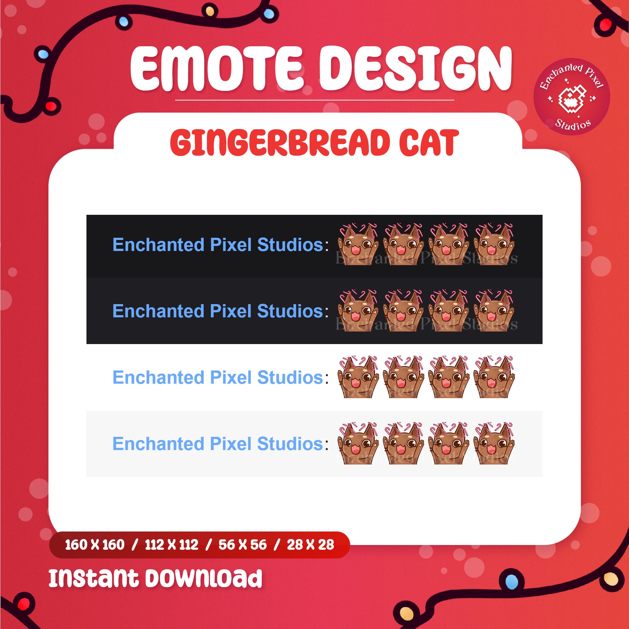 Gingerbread Cat Hype Emote | Christmas Hype Train Emote | Cute Kawaii ...