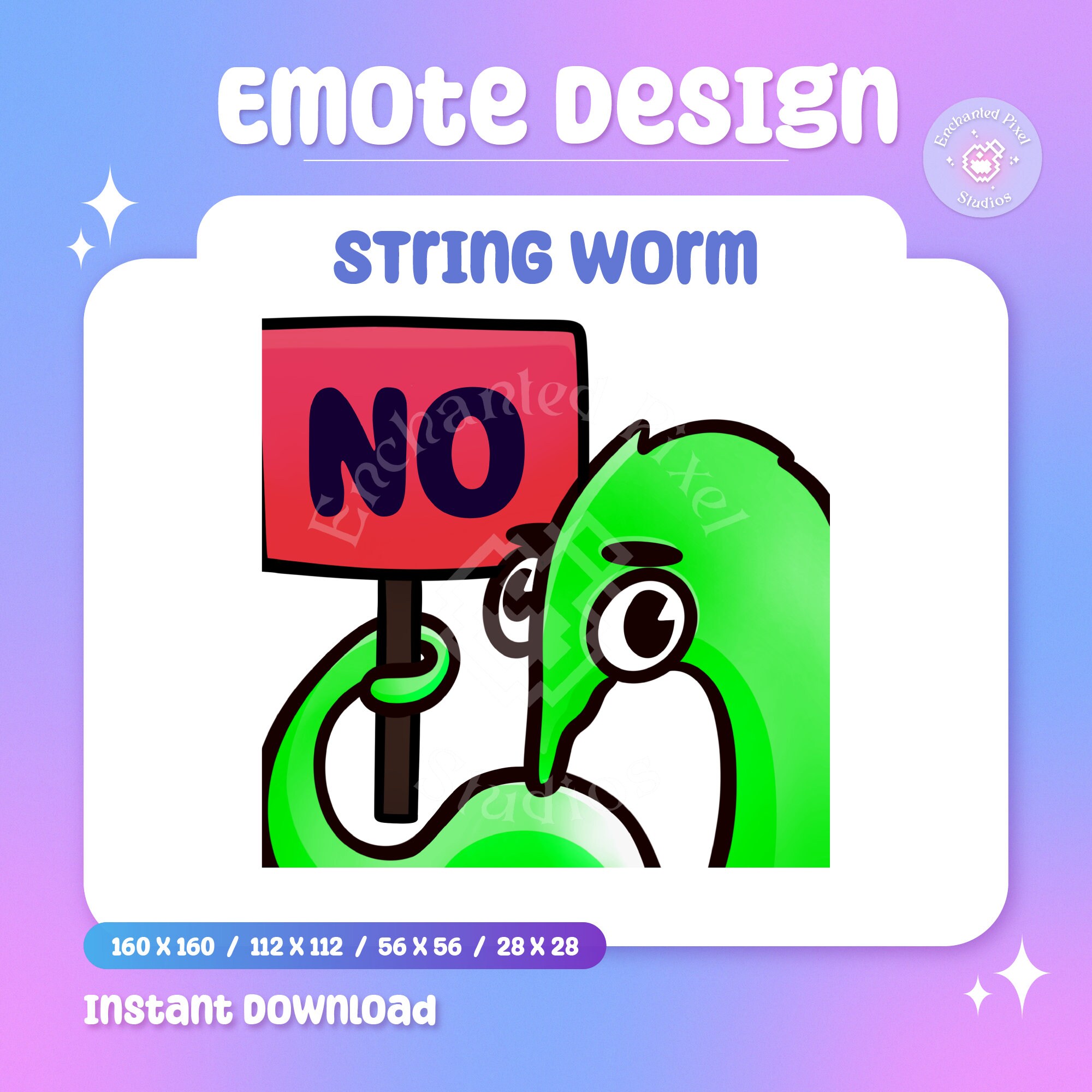 Meme Funny Twitch Emote Green String Worm Emoji for Discord - Etsy