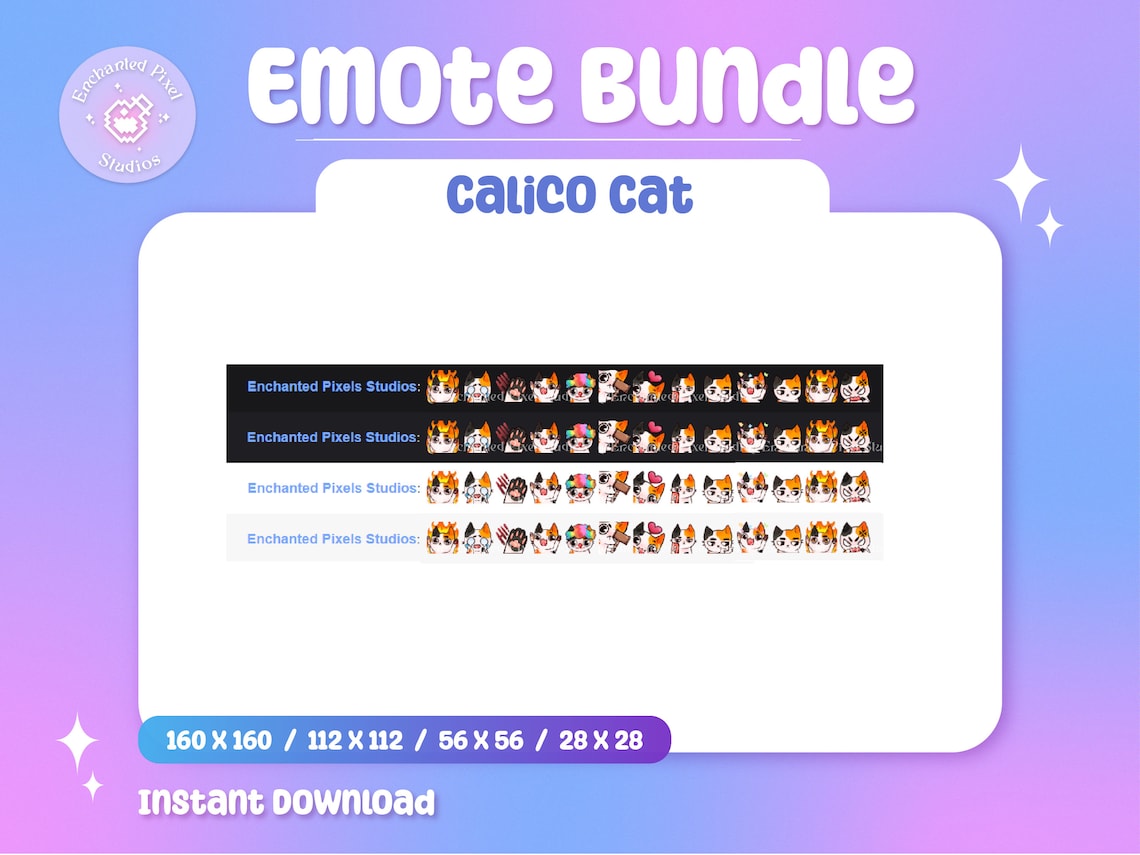 Cat Twitch Emote Calico Cat Emote, Cute Cat Emote Twitch Emote Discord ...