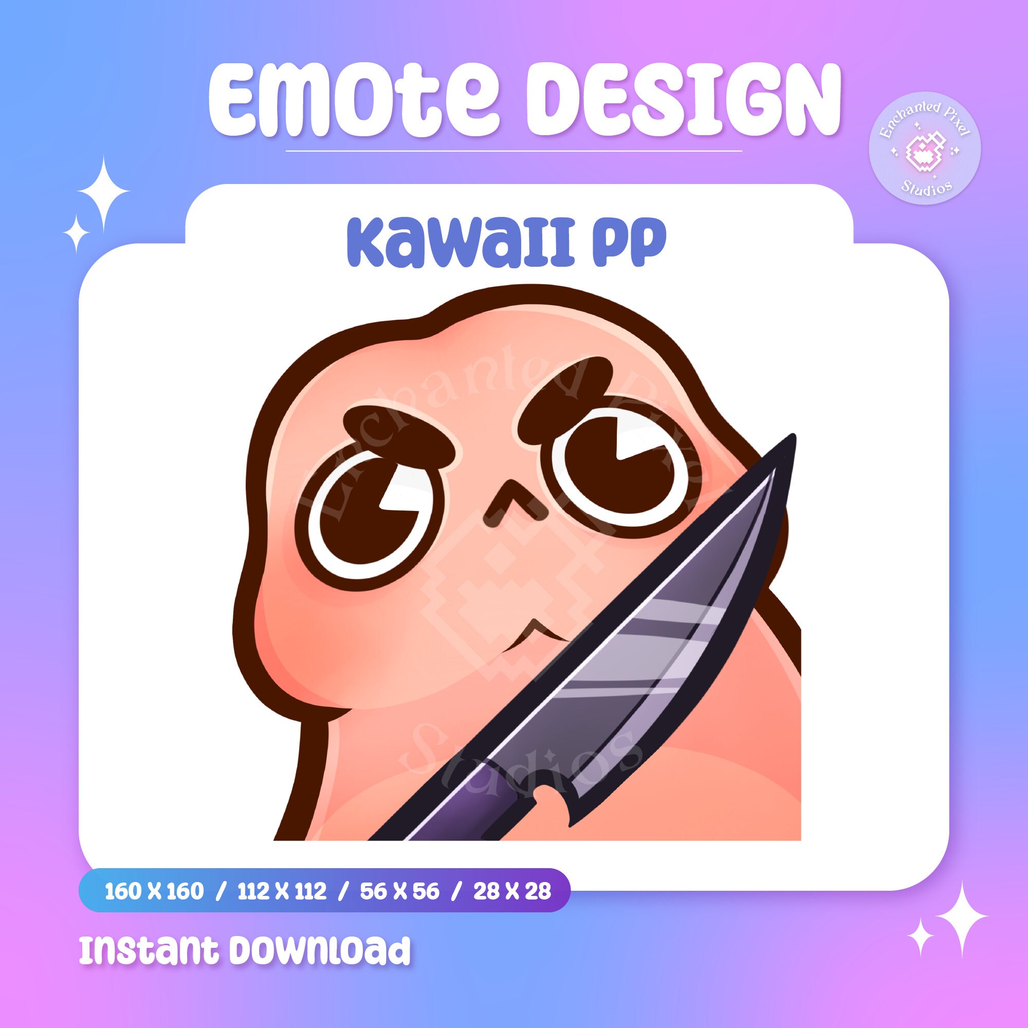 Knife Twitch Emote Kawaii PP Knife Rage Emote Angry Meme - Etsy