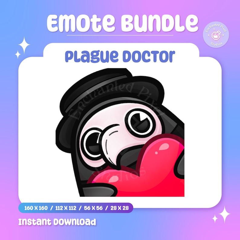 Halloween Plague Doctor Heart Emote | Cute Chibi Halloween Emote ...