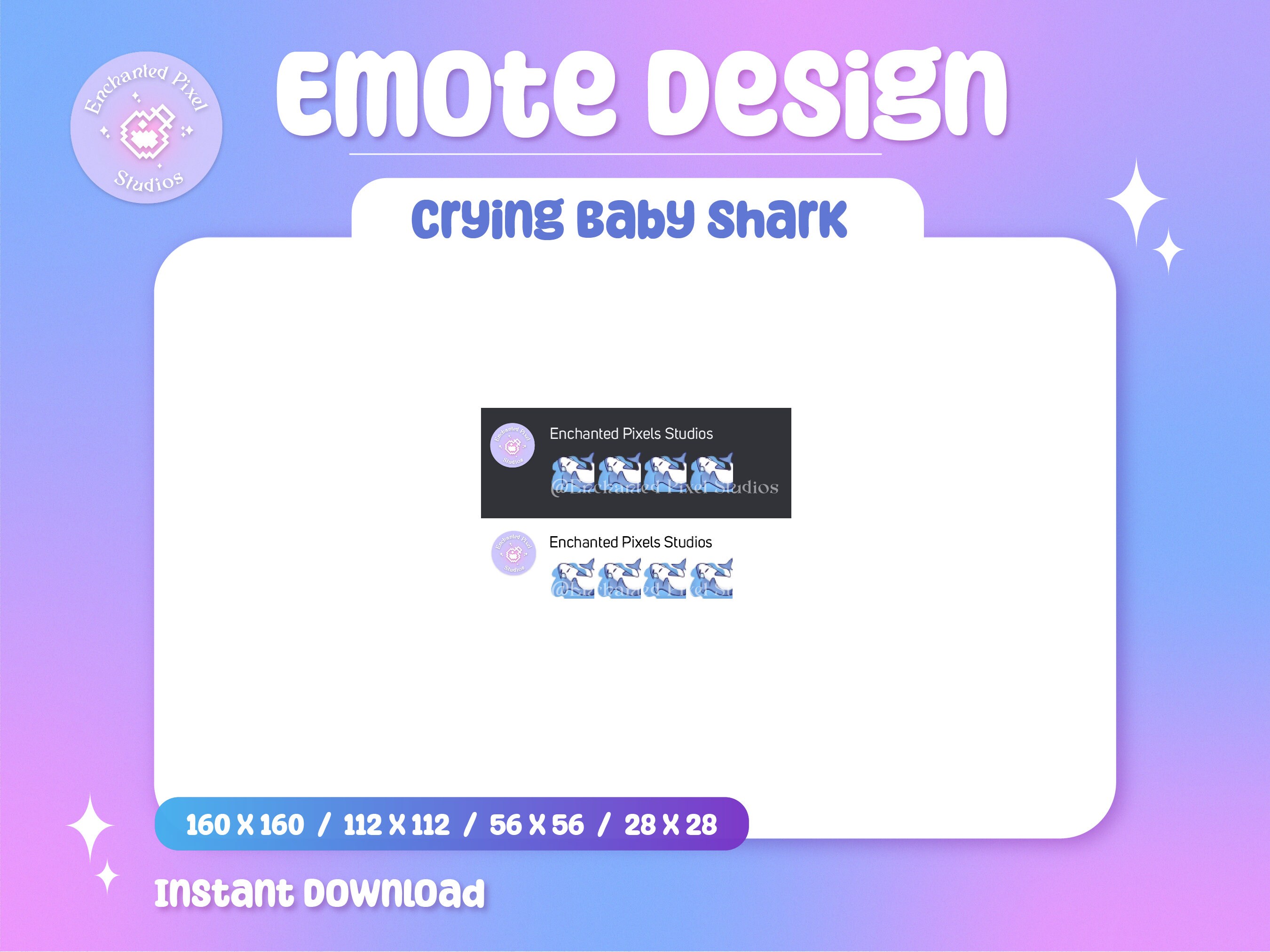 Crying Twitch Emote Shark Cry Emote Discord & Youtube Emote Sad Shark ...