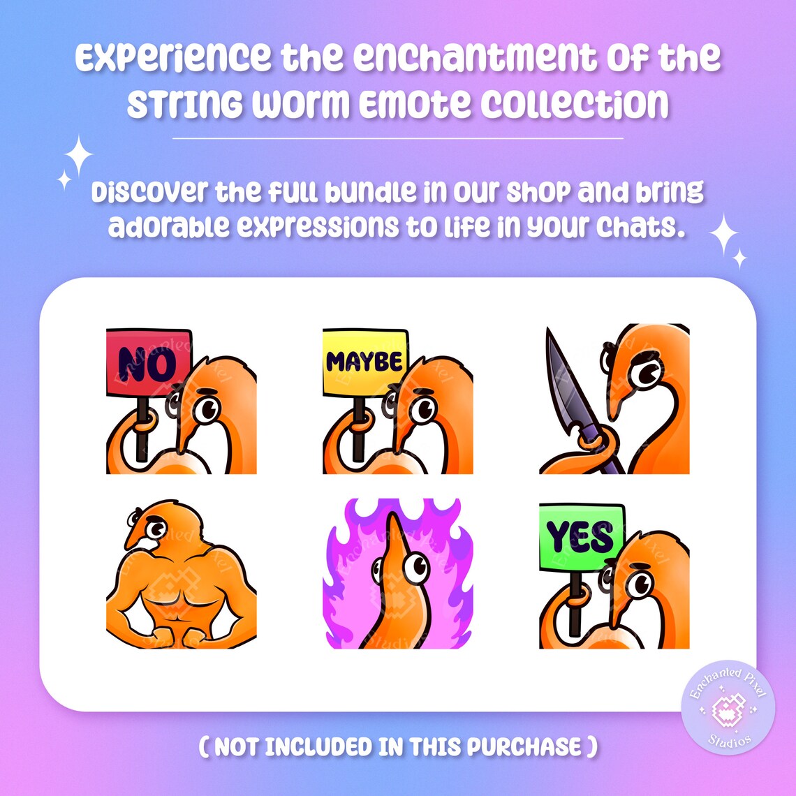Twitch Meme Vote Emote String Worm Meme Emoji Cute Kawaii Chibi Orange ...
