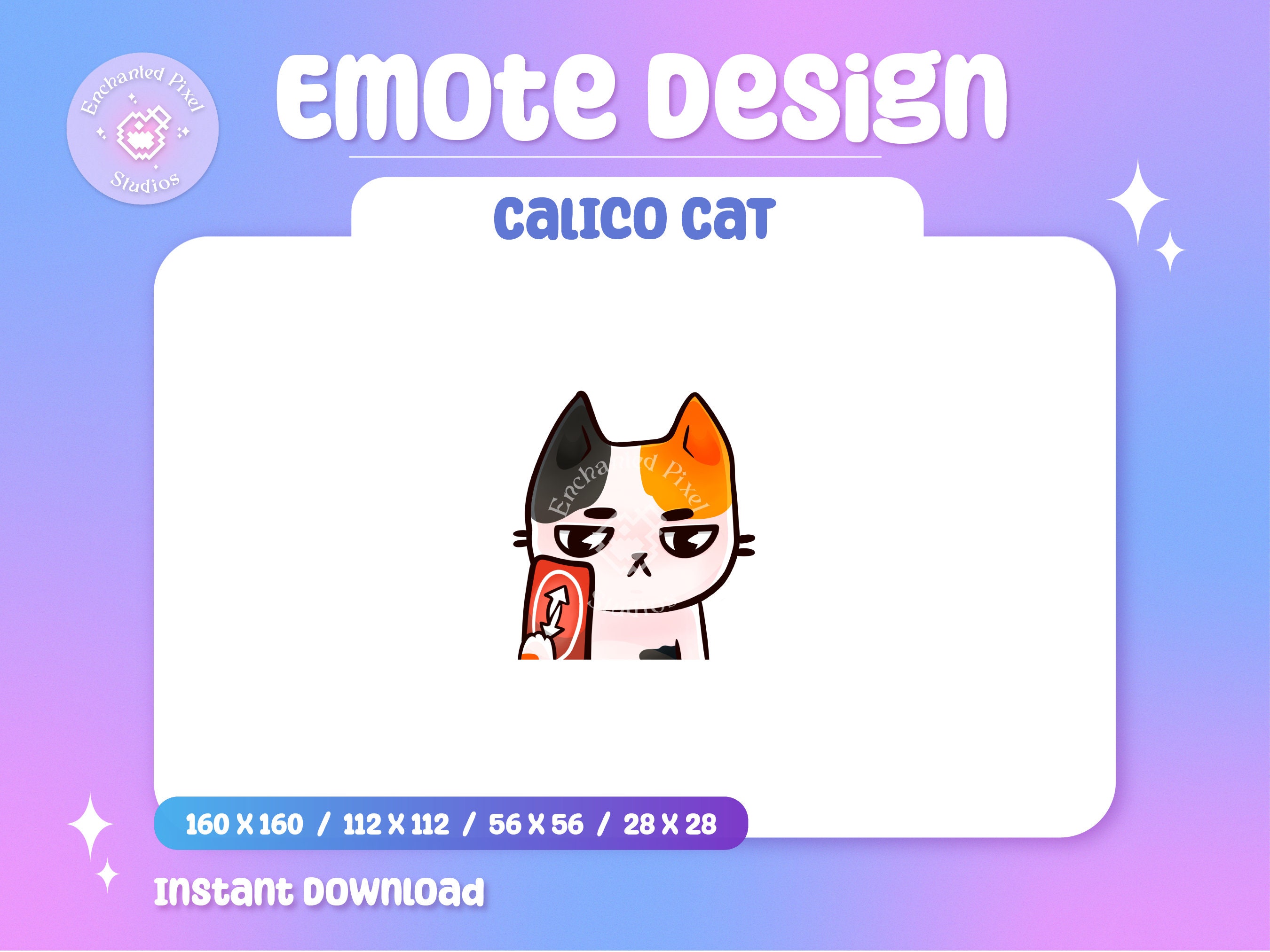 Reverse Card Emote Calico Cat Emote Cat Meme Emote Twitch Cat Emote ...
