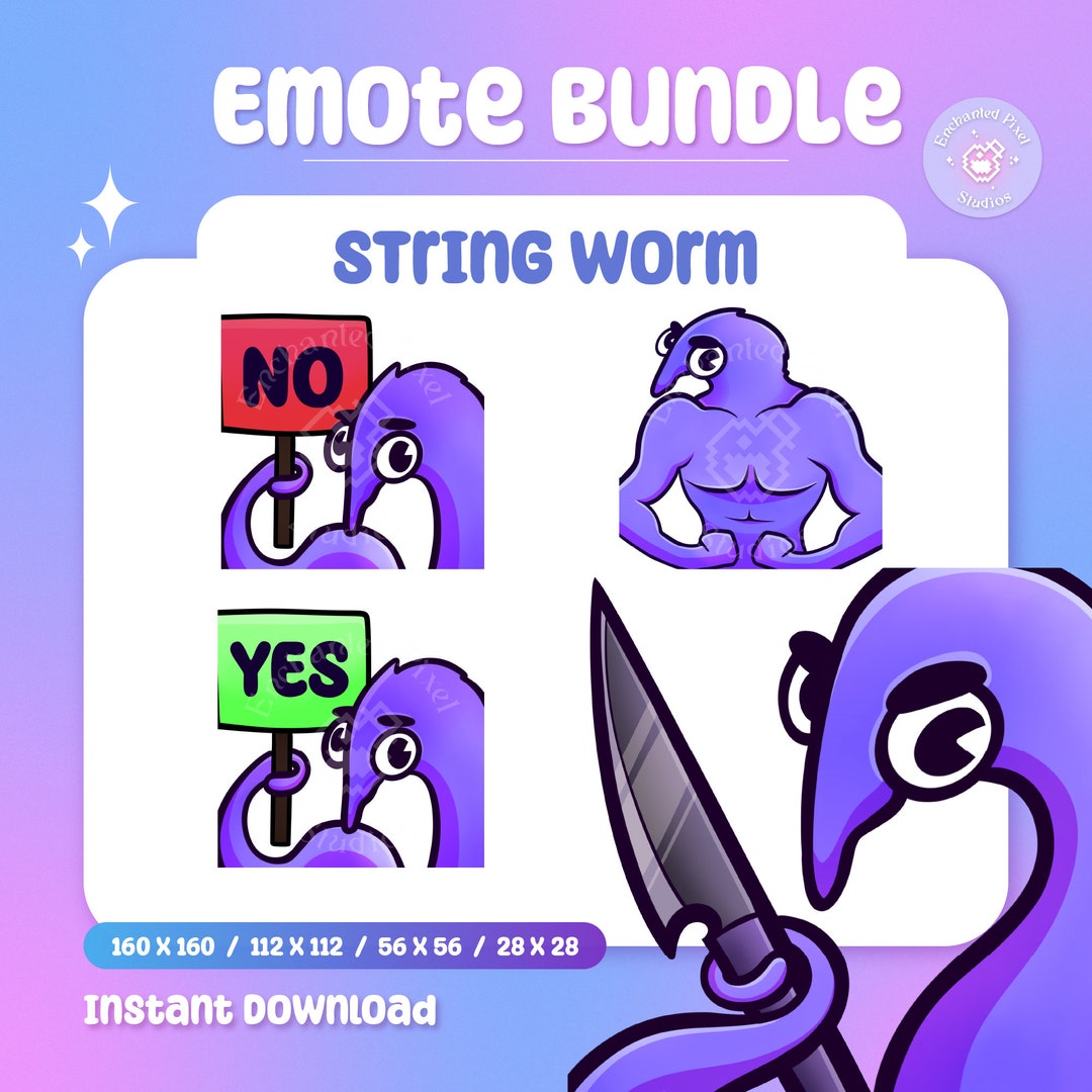 Funny Meme Twitch Purple Emotes String Worm Cute Twisty Wormy With ...