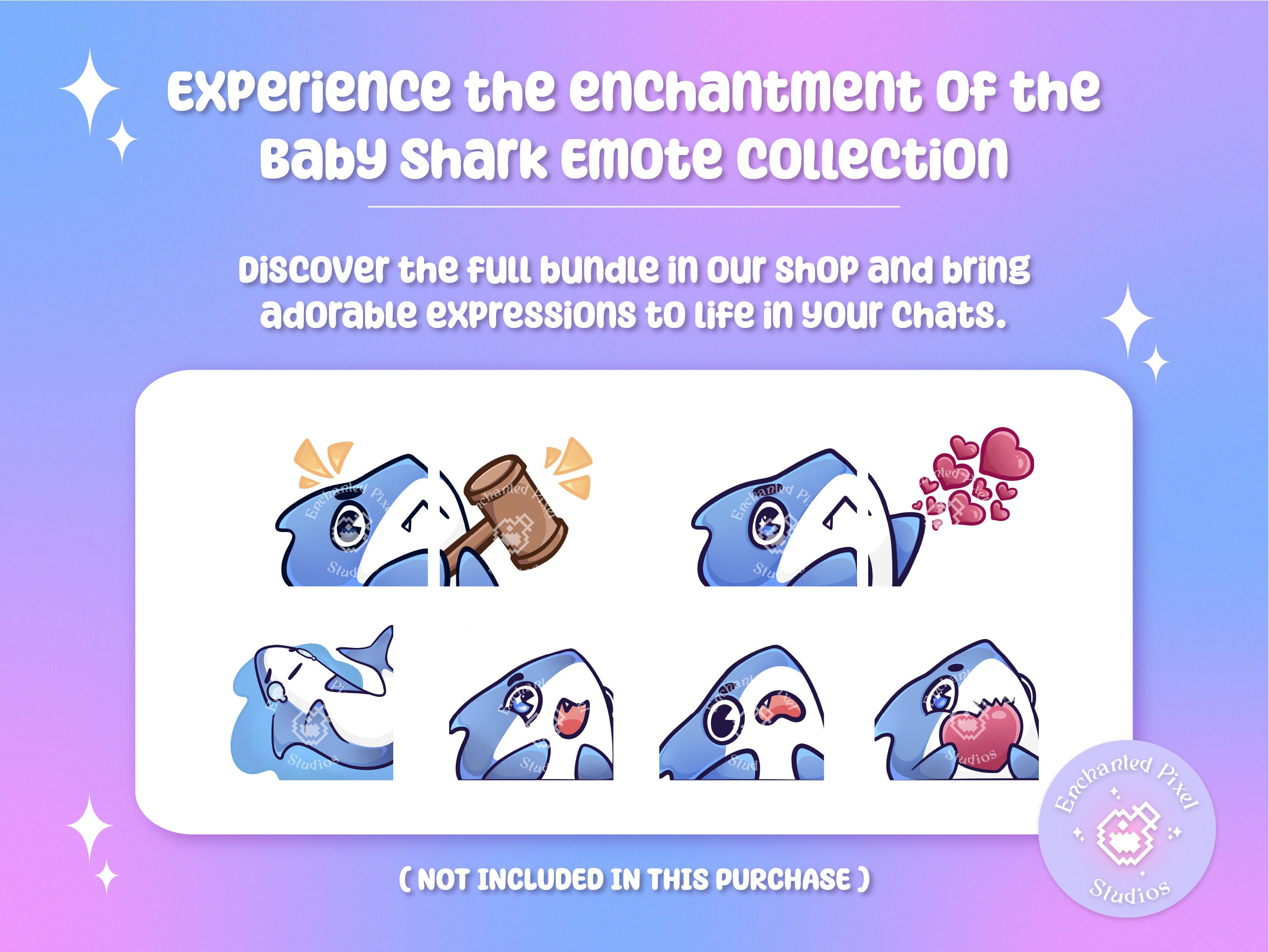 Blue Shark Emotes Emotes for Twitch Youtube Discord Cute Shark Funny ...