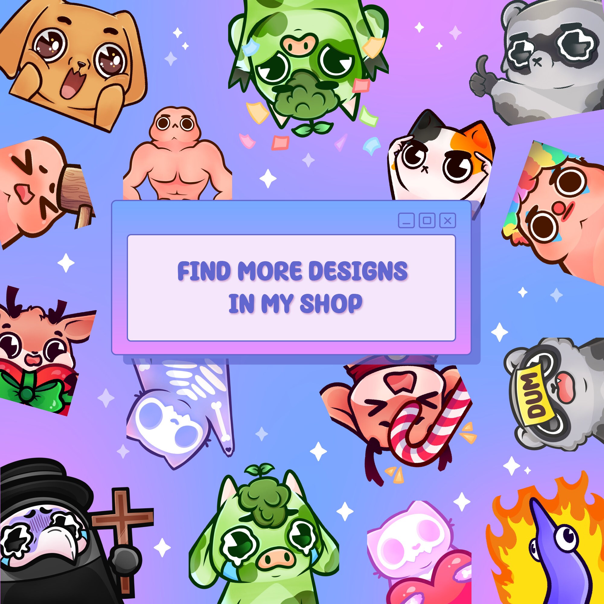 Chibi Cthulhu Emote Set (6) | Cute Horror Stream Emote Pack | Twitch ...