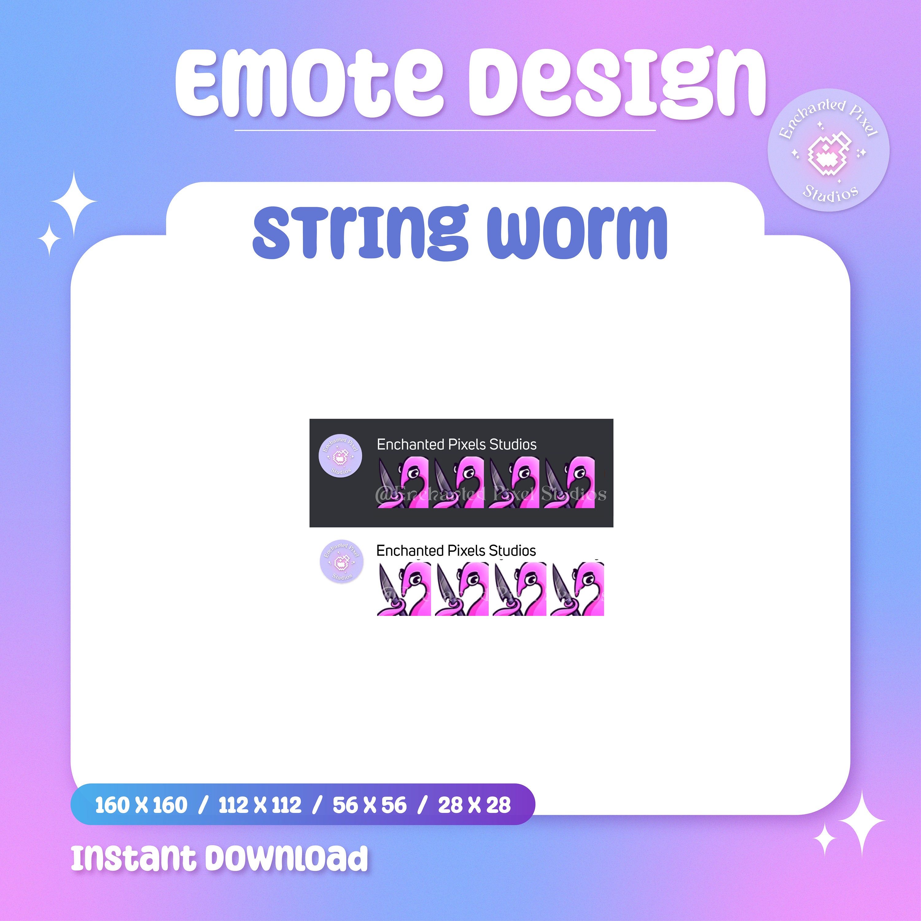 Pink Knife Twitch Meme Emote | Pink String Worm Emoji for Streamers ...