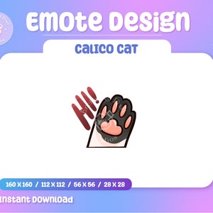 Cat Paw Emote | Hi Cat Emote | Twitch Paw Emote | Discord Emote | Cute ...