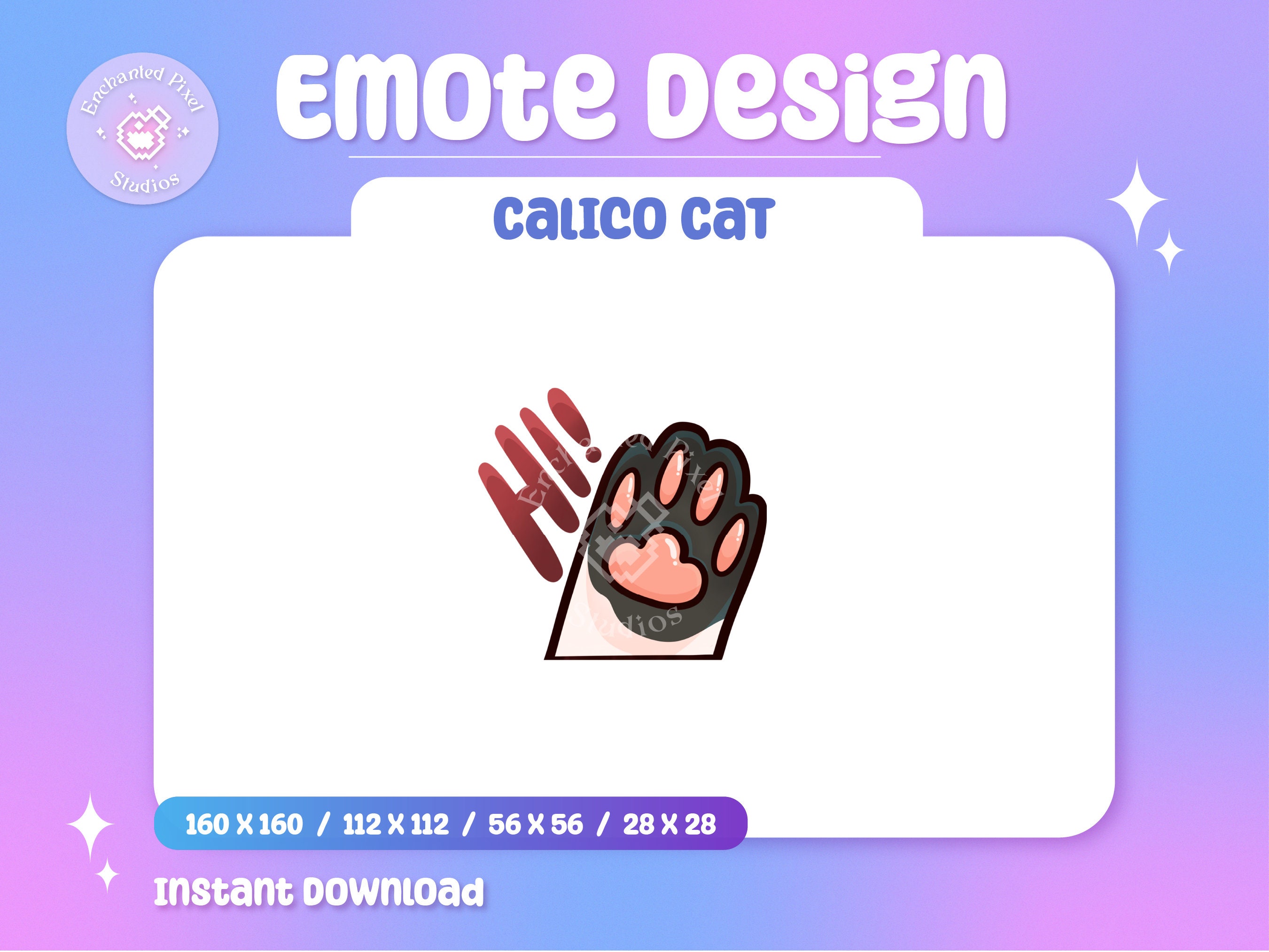 Cat Paw Emote | Hi Cat Emote | Twitch Paw Emote | Discord Emote | Cute ...
