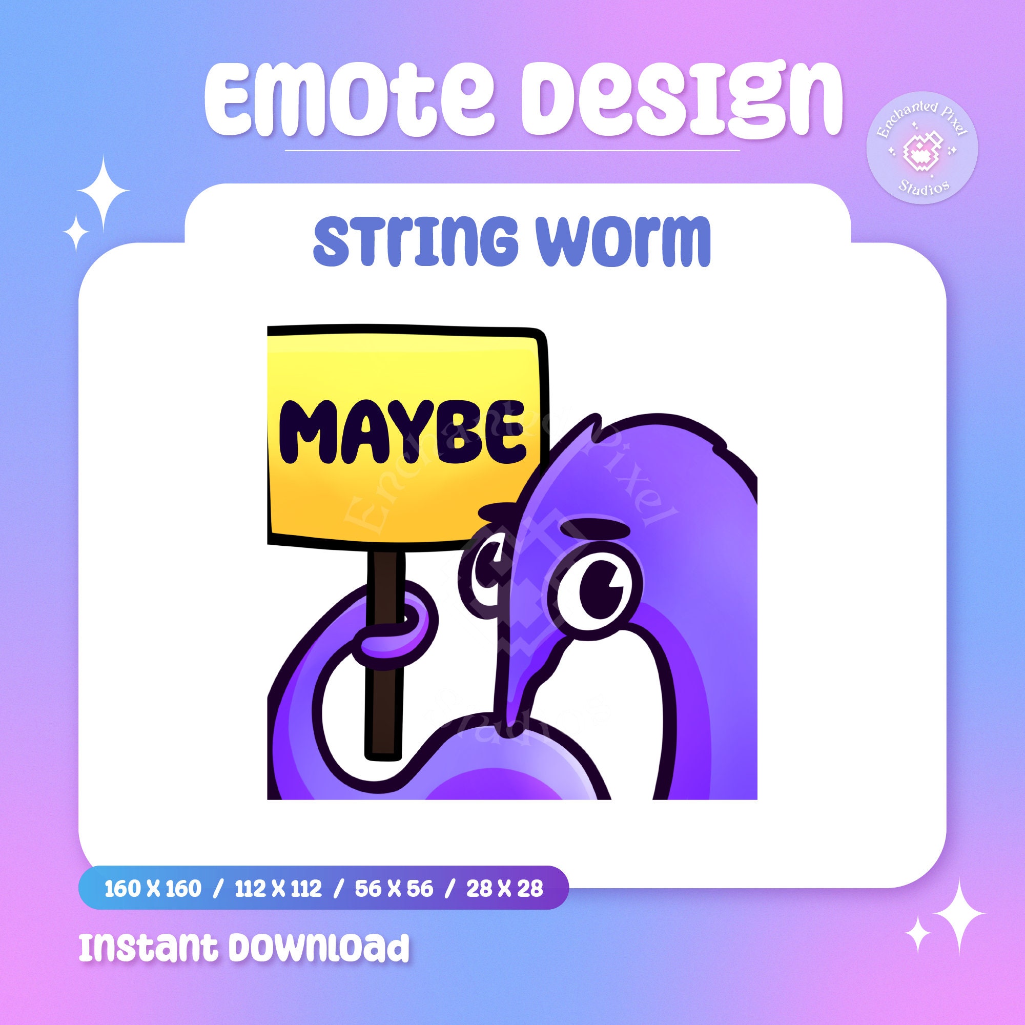 Twitch Emote Maybe Sign String Worm Meme Emoji Cute Kawaii - Etsy