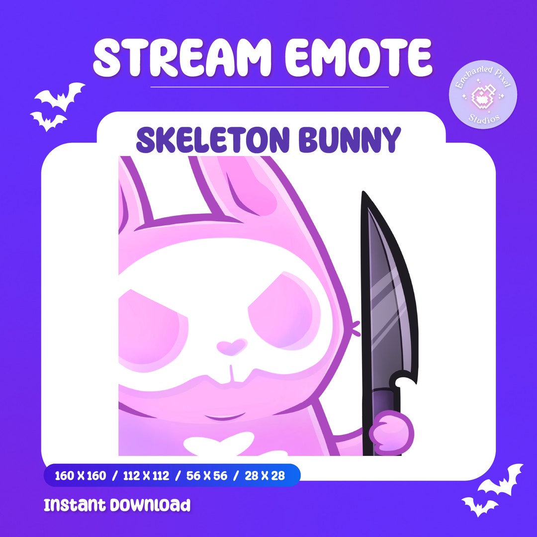 Cute Chibi Pastel Pink Bunny Emote | Kawaii Streamer Emotes | Rage ...
