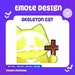 Yellow Skeleton Cat Twitch Emote | Pastel Yellow Emote | Cute Kawaii ...