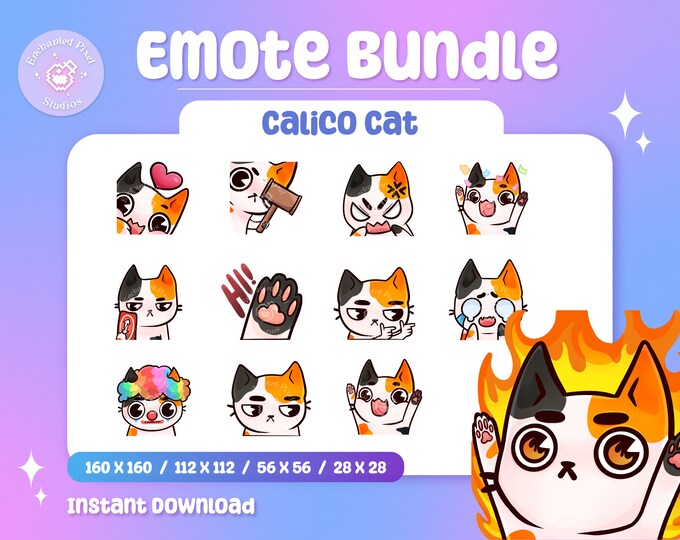 Twitch Emote | Discord Emote | Calico Cat Emote | for Discord , Twitch ...
