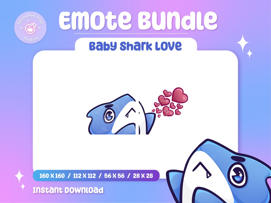 Cute Twitch Shark Emote | Blue Shark Emote | Emote for Youtube ...