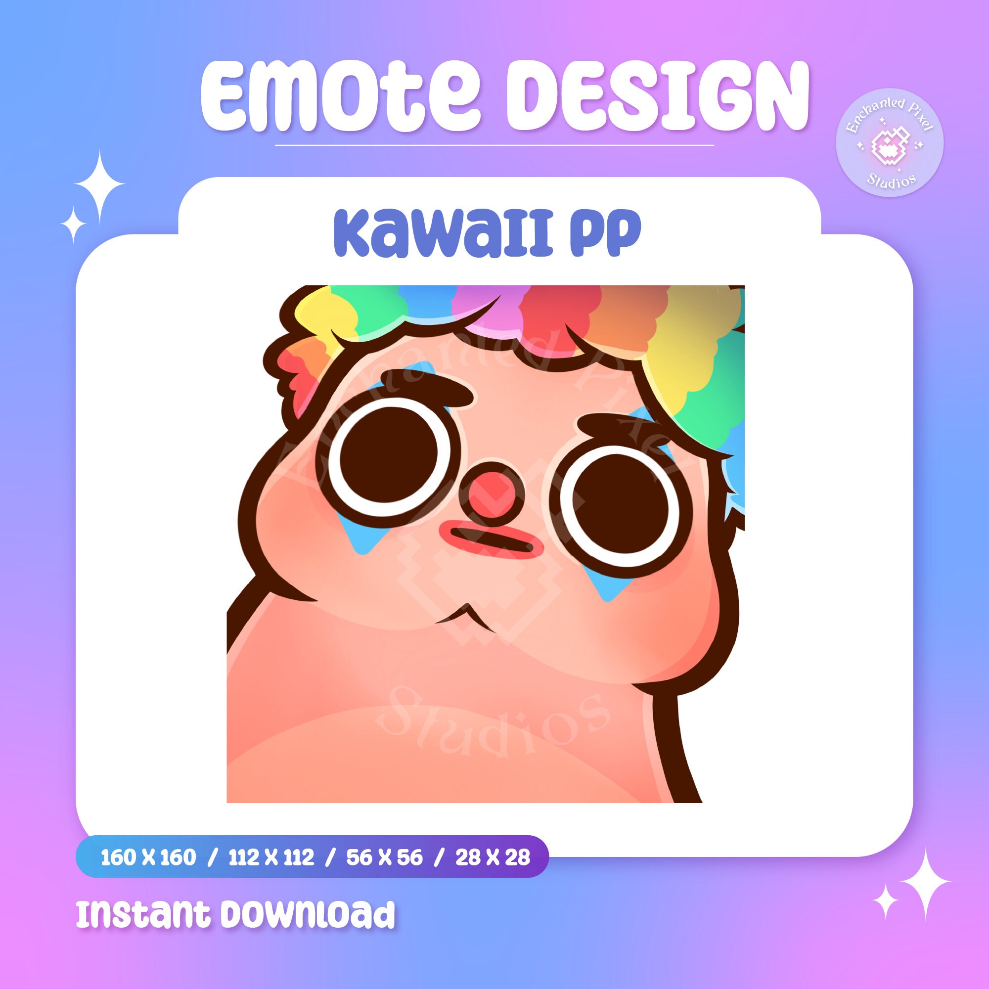 Kawaii PP Clown Emote Meme Clown Twitch Emote Cute PP Discord Kick ...