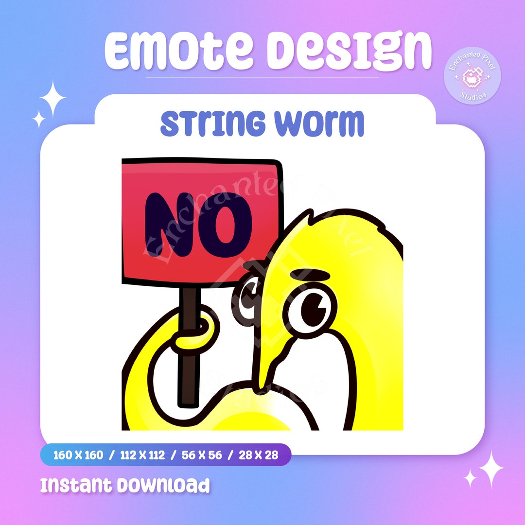 Meme Funny Twitch Emote Yellow String Worm Emoji for Discord - Etsy
