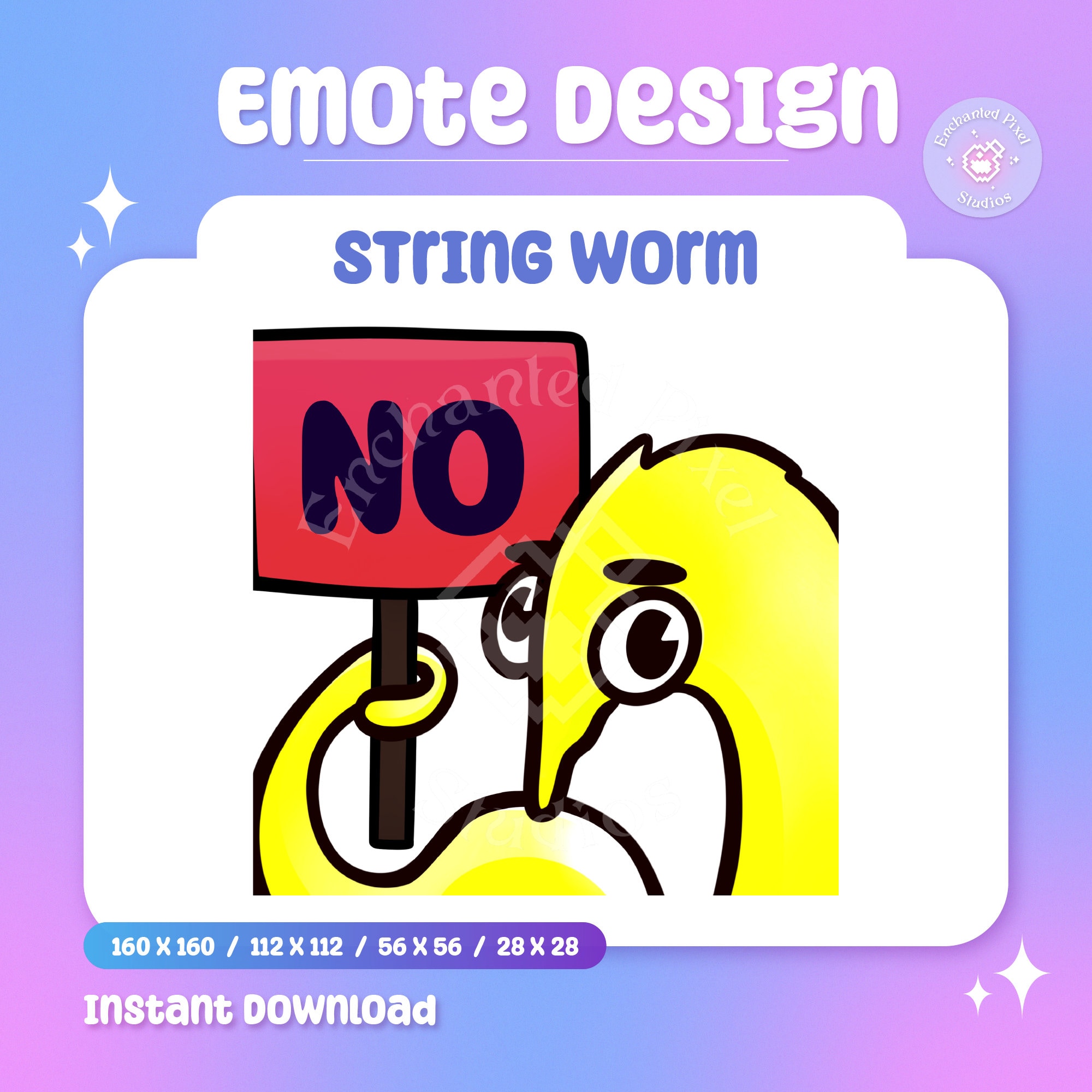 Meme Funny Twitch Emote Yellow String Worm Emoji for Discord - Etsy