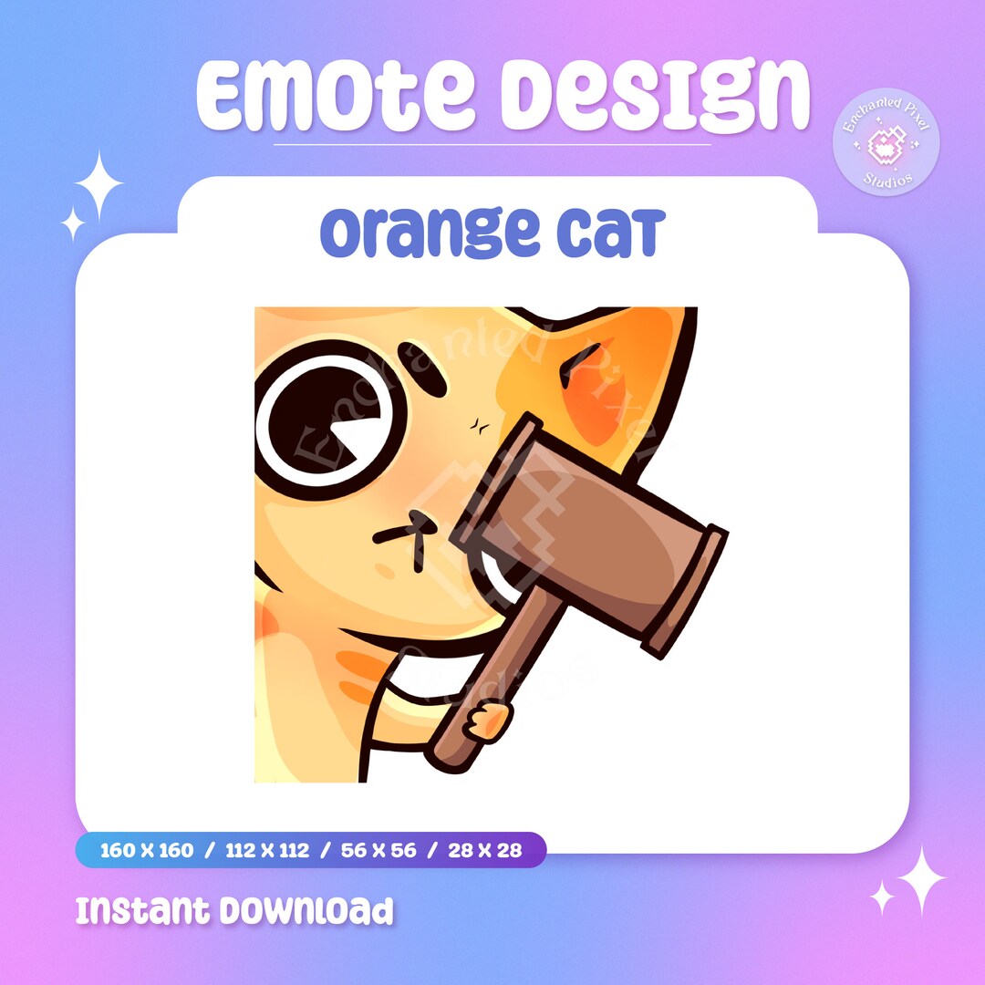 Cute Ban Cat Emote Twitch Sub Ban Emote Emote for Streamers Meme Funny ...