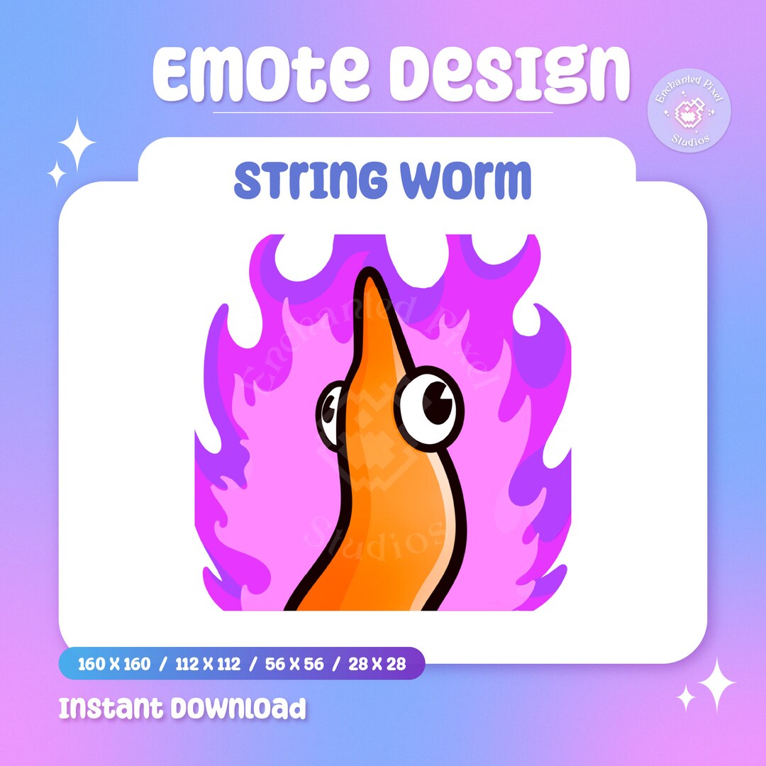 Meme Orange Twitch Emote | Orange String Worm Chaos Twitch Emoji Funny ...