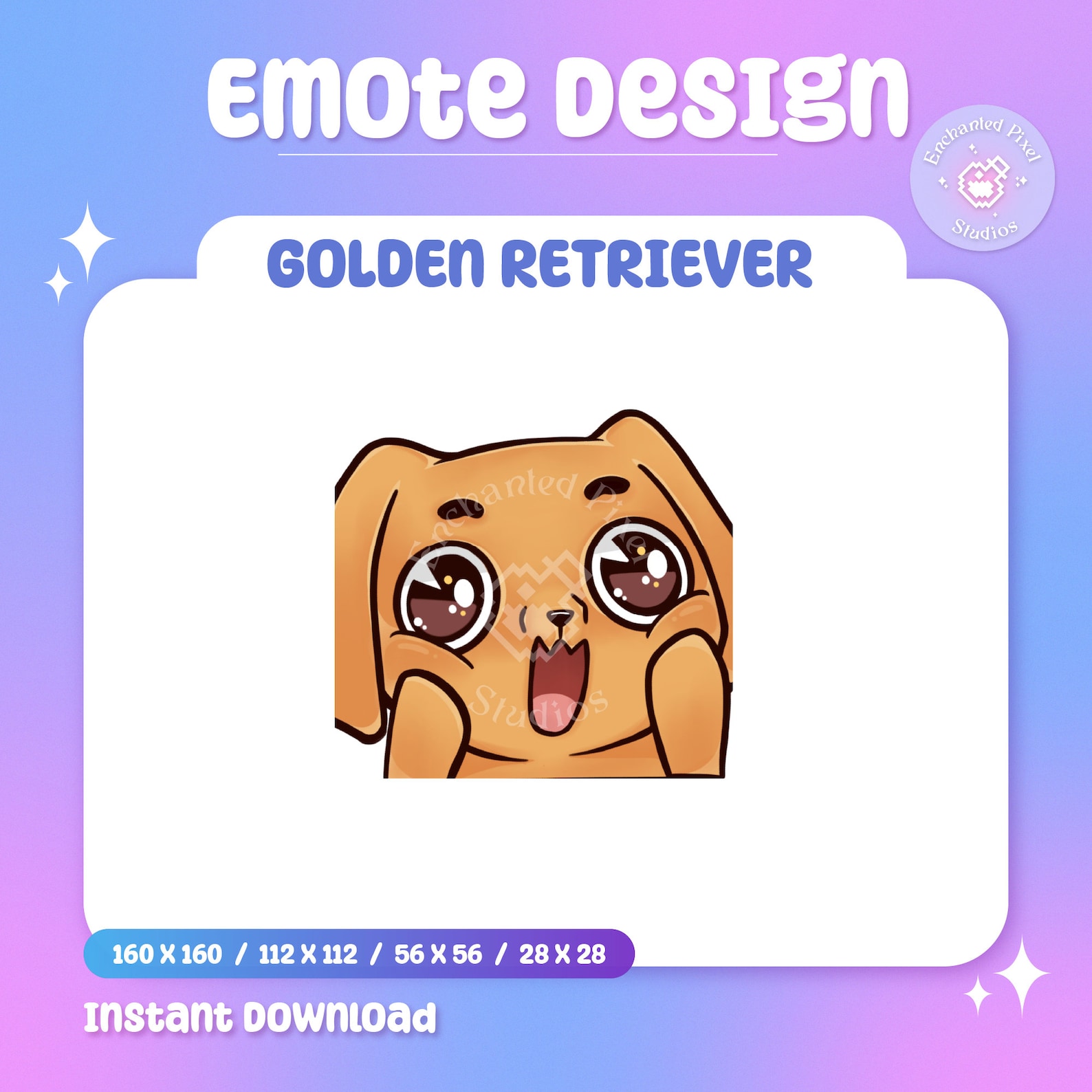 Hype Emote | Kawaii Hype Emote | Cute Hype Emote | Golden Retriever ...