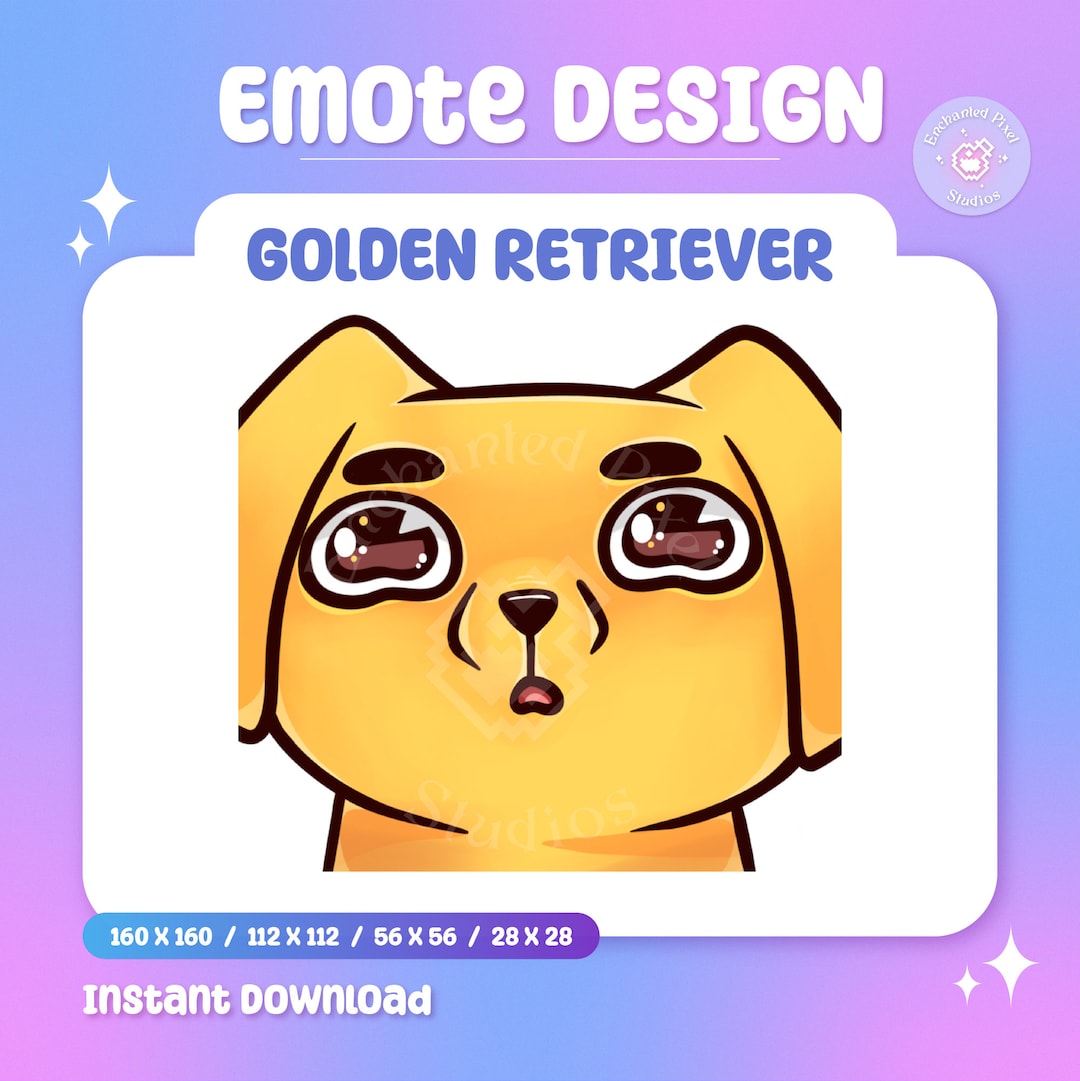 Cute Dog Emote Twitch Doggo Emoji Golden Retriver Questioning Emote ...