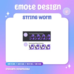 Purple String Worm Twitch Emote | String Worm With Knife Meme Emoji for ...
