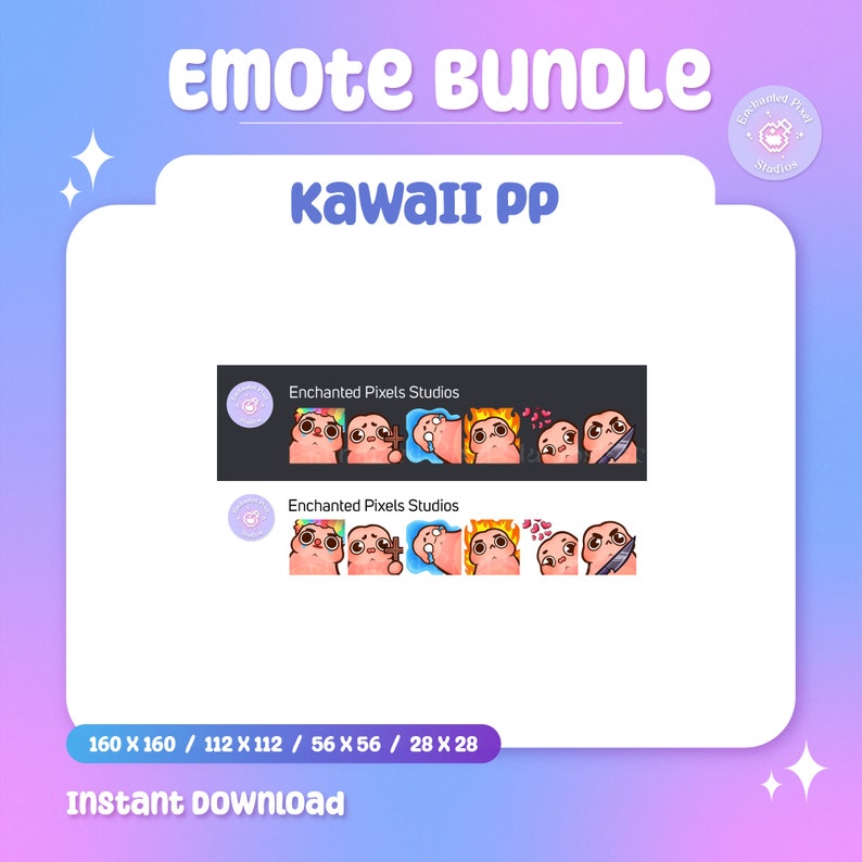 Kawaii PP Emote Pack (6) | Meme Twitch Emotes Clown Knife Love Cry ...